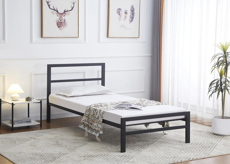 Block Metal Bed Frame - Black | Reinforced Beds