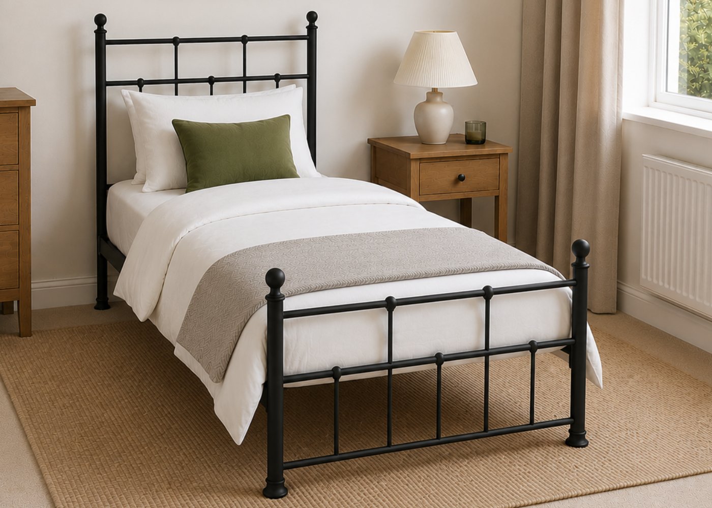 Letton Metal Bed Frame - Black | Reinforced Beds