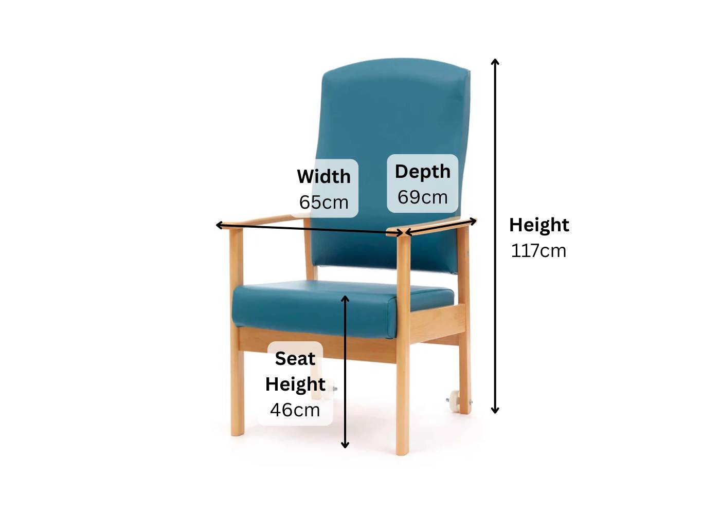 High Back NHS Cambridge Patient Chair | Reinforced Beds